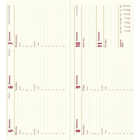 Lexicon Slim Landscape Week to View Diary with Appointments 2026- English